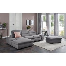 OTTO home Ecksofa &raquo;Alberto L-Form&laquo; mit Kopfteilverstellung, wahlweise mit Schlaffunktion grau 100% Polyester;Luxus-Microfaser ALTARA NUBUCK (100% 