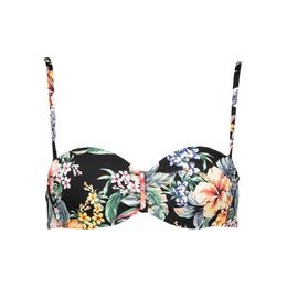 Lascana Bikini-Oberteil in Schwarz/ Bunt - 68% | Gr&ouml;&szlig;e 40C-Cup | Damen-bademode