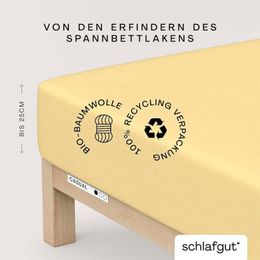 Schlafgut Spannbettlaken &raquo;CASUAL Bettlaken 100% gek&auml;mmte Bio-Baumwolle, 150 g/m&sup2;, Spannbetttuch&laquo; Bettlaken bis 25 cm H&ouml;he, langlebig, weich, Antipilling-