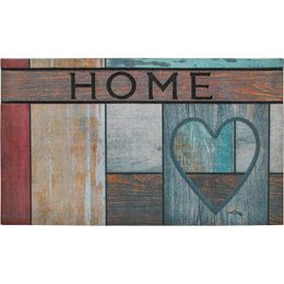 ANDIAMO Fu&szlig;matte &raquo;La Traviata, Home&laquo; rechteckig 7 mm H&ouml;he Schmutzfangmatte, Gummimatte, mit Spruch, In- und Outdoor geeignet bunt Kunstfaser B : 45cm 1 Stk., 