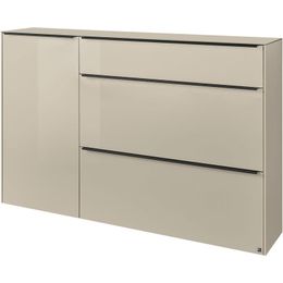 set one by Musterring Sideboard &raquo;reno-Dielen&laquo; 1 Stk. tlg. 1 Schubkasten, 2 Klappen, 1 T&uuml;r, Glasfronten in 2 Farben, 160 x 104 cm beige Glas, 
