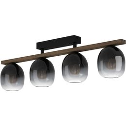 Eglo Deckenleuchte &raquo;FILAGO Deckenlampe, Stahl, Holz und Glas, E27, IP20, Flurlampe, Lampe&laquo; E27 1 Stk. Deckenleuchte 4-flammig - f&uuml;r K&uuml;che, Wohnzimmer 