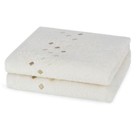 Ross Handt&uuml;cher &raquo;Stoneline&laquo; aus feinster Baumwolle beige Frottier, Baumwolle B/L: 50cmx100cm, 2 Stk., Frottier