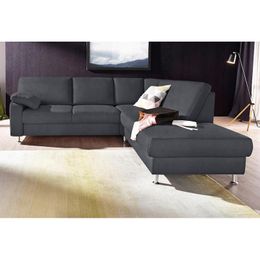 Sit & More sit&more Ecksofa &raquo;Belfort L-Form&laquo; wahlweise mit Vorziehsitz und Bettkasten grau Flachgewebe (100% Polyester);Luxus-Microfaser ALTARA NUBUCK (100% 