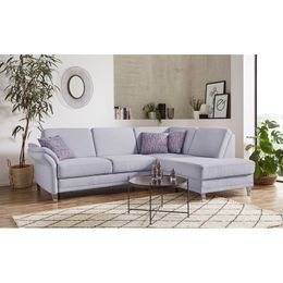 Sit & More sit&more Ecksofa &raquo;Clio L-Form&laquo; wahlweise mit Schlaffunktion und Bettkasten, inklusive Federkern silber B/H/T: 254cm x 89cm x 190cm, Struktur, Ottomane
