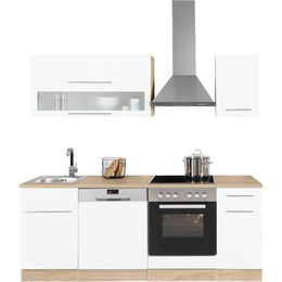 KOCHSTATION K&uuml;chenzeile &raquo;KS-Eton&laquo; ohne E-Ger&auml;te, Breite 210 cm wei&szlig; B/H/T: 210cm x 60cm