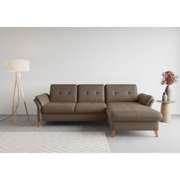 Sit & More sit&more Ecksofa &raquo;G&ouml;teborg&laquo; Sitztiefenverstellung und Federkern, wahlweise mit Bettfunktion braun B/H/T: 268cm x 90cm x 176cm, Luxus-Microfaser 
