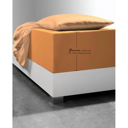 Fleuresse Spannbettlaken &raquo;Comfort XL&laquo; Mako-Jersey, f&uuml;r Matratzen bis 40 cm H&ouml;he, Bettlaken, Spannbetttuch orange Mako-Jersey, Obermaterial: 96% 
