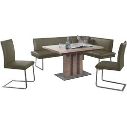 K+w Komfort & Wohnen K+W Komfort & Wohnen Essgruppe &raquo;Santos III&laquo; 4 Stk. tlg. gepolsterte Eckbank und St&uuml;hle, langer Schenkel rechts oder links beige B/H/T: 205cm x 86cm x 