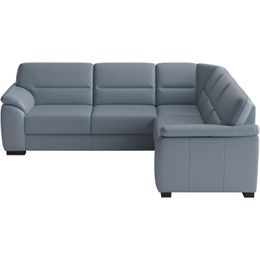Sit & More sit&more Ecksofa &raquo;Montego Leder, L-Form, B: 255cm&laquo; wahlweise mit Schlaffunktion und Schubkasten blau B/H/T: 255cm x 88cm x 225cm, NaturLEDER Stoff, 