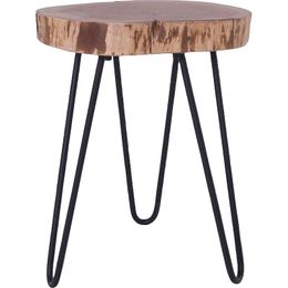 ByLiving Beistelltisch &raquo;Nasti&laquo; aus Massivholz, mit Baumkante braun B/H/T: 38cm x 40cm x 38cm