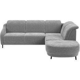 Sit & More sit&more Ecksofa &raquo;Blues L-Form&laquo; wahlweise mit Klapptisch und USB grau 95% Polyester 5% Polyamid B/H/T: 258cm x 93cm x 249cm, Struktur weich, Ottomane 