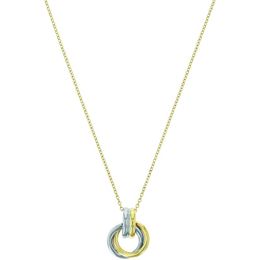 Amor Damen Kette mit Anh&auml;nger &raquo;Kreis&laquo; gelb Edelstahl, L: 45 B: 1,3mm