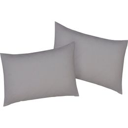 bellana Kissenbezug &raquo;Mako-Jersey-Exclusiv&laquo; aus reiner Baumwolle silber Baumwolle, Obermaterial: 100% Baumwolle B/L: 60cm x 40cm, 2 Stk., Baumwolle