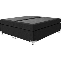 Westfalia Schlafkomfort Boxspringbett &raquo;Holland&laquo; ohne Kopfteil, frei im Raum stellbar grau Strukturstoff (77% Polyester und 23% Viskose) Feinstruktur Kaltschaum-Topper, 