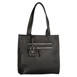 Tom Tailor Damen Tom Tailor Shopper &raquo;Winona&laquo; aus weichem Lederimtiat mit praktischen Formaten schwarz B/H/T: 30cm x 30cm x 11cm