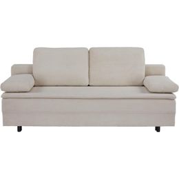 OTTO home Schlafsofa &raquo;JANNIKO Cord, Breite: 193 cm, Liegefl&auml;che 124x193 cm, softer Cord&laquo; mit Bettfunktion & Bettkasten 100% Polyester B/H/T: 193cm x 