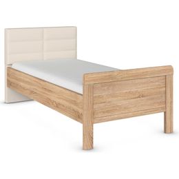 Rauch Bett &raquo;Bett Einzelbett Stollenbett EVELYN&laquo; in Komforth&ouml;he mit Polsterkopfteil in elegantem Stil MADE IN GERMANY braun Liegefl&auml;che L&auml;nge B: 200cm 