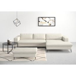 DOMO collection Ecksofa &raquo;Modica, zeitlos & elegant, Breite 329cm, hoher Fu&szlig;, bequem, L-Form&laquo; Auch in Cord, Fu&szlig;h&ouml;he passend f&uuml;r g&auml;ngige Saugroboter! 