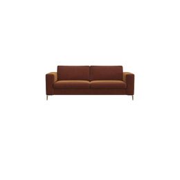 FLEXLUX 2,5-Sitzer &raquo;Fiore, super Sitzkomfort durch Kaltschaum,&laquo; breite Armlehnen, F&uuml;&szlig;e Alu+ Eiche braun 100% Polyester B/H/T: 196cm x 85cm x 92cm, 