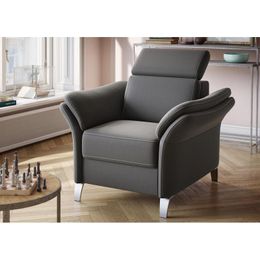Sit & More sit&more Sessel &raquo;Vincenzo&laquo; inklusive Kopfteilverstellung grau Luxus-Microfaser,mit Kopfteilverstellung, Kopfst&uuml;tzenverstellung, B/H/T: 101cm x 84cm x 