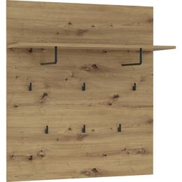 FORTE Garderobenpaneel &raquo;Trondheim&laquo; Breite ca. 90 cm braun Dekorfolie, Holzwerkstoff B/H/T: 90cm x 100cm x 30cm