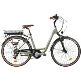 Llobe Unisex Llobe &raquo;City E-Bike 28" County gr&uuml;n&laquo; 7 Gang Shimano Altus Schaltwerk Kettenschaltung Heckmotor 250 W gr&uuml;n 47cm, 28 Zoll (71,12cm)