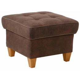 Home Affaire Hocker &raquo;Earl&laquo; braun Struktur fein (100% Polyester);Luxus-Microfaser (100% Polyester);Luxus-Microfaser in Lederoptik (100% Polyester) B/H/