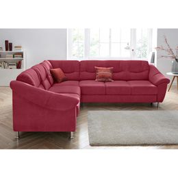 Sit & More sit&more Ecksofa &raquo;Salsa L-Form&laquo; mit Federkern, wahlweise mit Schlaffunktion rot Bedruckte Microfaser (100% Polyester);Luxus-Microfaser ALTARA NUBUCK (