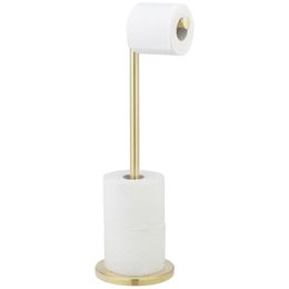 Wenko Toilettenpapierhalter &raquo;2in1&laquo; 2 in 1, mit Ersatzrollenhalter, H&ouml;he: 55 cm gold Edelstahl Einheitsgr&ouml;&szlig;e