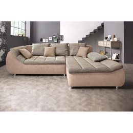 Home Affaire Ecksofa &raquo;Imola, bequem, aktuelle Steppung im Sitz, L-Form, Breite 270cm&laquo; wahlweise mit Bettfunktion braun Microfaser PRIMABELLE (100% 