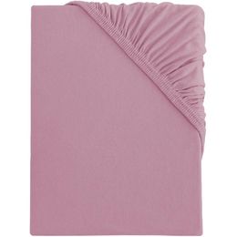 s.Oliver Spannbettlaken &raquo;TABEA, 100% Baumwolle, 145 g/m&sup2;&laquo; Bettlaken f&uuml;r Matratzen bis 25 cm H&ouml;he, perfekter Sitz, b&uuml;gelfrei rosa Jersey, Obermaterial: