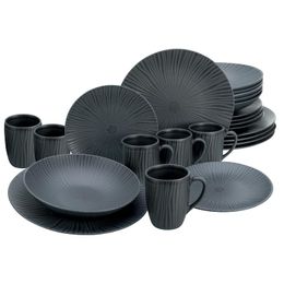 Creatable Kombiservice &raquo;Vesuvio, Service 24-tlg.&laquo; Eleganz, Vulkanoptik grau Steinzeug 24