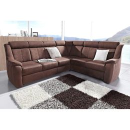Sit & More sit&more Ecksofa &raquo;Basel L-Form&laquo; wahlweise mit Relaxfunktion braun Altara Nubuck , Luxus-Microfaser (100% Polyester;PRIMABELLE -Microfaser, Luxus-