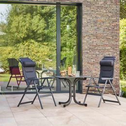 siena GARDEN Garten-Essgruppe &raquo;Premium&laquo; 3 Stk. tlg. grau Stahl Einheitsgr&ouml;&szlig;e
