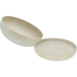 Creatable Salatsch&uuml;ssel &raquo;Uno&laquo; 2 Stk. aus Steinzeug Vintage-Look, &Oslash; 26 cm, Made in Europe beige Steinzeug &Oslash; 26cm