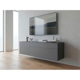 LeGer Home by Lena Gercke Lowboard &raquo;Essentials, TV-Board, TV-Kommode, TV-Schrank, TV-M&ouml;bel&laquo; Breite: 166 cm, UV lackiert, Push-to-open-Funktion grau 