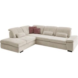 Die PlanBar Ecksofa &raquo;MP-IN16012 L-Form mit Federkern-Polsterung&laquo; inkl. Sitztiefenverstellung, optional mit Funktionen beige 85% Polyester;15% Nylon B/