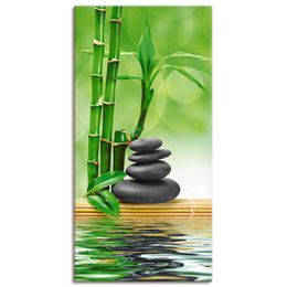 Artland Wandbild &raquo;Spa Konzept Zen Basaltsteine&laquo; Zen 1 Stk. tlg. als Leinwandbild, Poster, Wandaufkleber in verschied. Gr&ouml;&szlig;en gr&uuml;n Leinwand B/H/T: 30cm x 60cm,