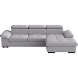 Sit & More sit&more Ecksofa &raquo;Viola, L-Form, B: 260 cm&laquo; optional Schlaffunktion,inkl Armteil- & Kopfteilverstellung grau 100% Polyester B/H/T: 260cm x 73cm x 