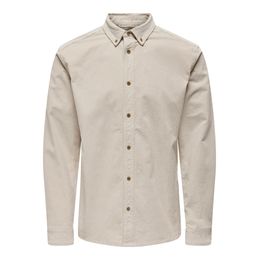 Only & Sons Button Up Shirt 'Michael' male size L Silver grey