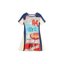Desigual Kleid M&auml;dchen Gr&ouml;&szlig;e 152 navy / rot / wei&szlig;