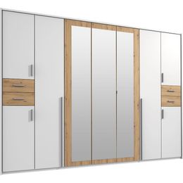 wimex Dreht&uuml;renschrank &raquo;Vegas&laquo; inklusive Passepartout-Rahmen, mit Spiegelt&uuml;ren und Schubladen wei&szlig; Holzwerkstoff B/H/T: 316cm x 210cm x 58cm, Schubladen: 4 