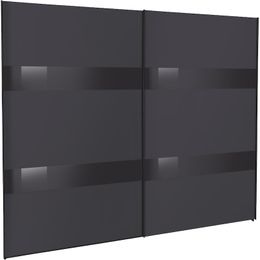wimex Schwebet&uuml;renschrank &raquo;Altona&laquo; mit Glaselementen und zus&auml;tzlichen Einlegeb&ouml;den grau Holzwerkstoff Graphit, B/H/T: 270cm x 236cm x 65cm, T&uuml;ren: 2 Stk.