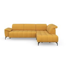 Sit & More sit&more Ecksofa &raquo;Cool L-Form&laquo; wahlweise mit Kopfteilverstellung und Vorziehsitz motorisch gelb B/H/T: 272cm x 79cm x 220cm, Luxus-Microfaser Paris, 
