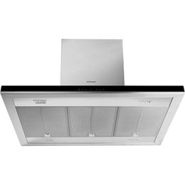 Siemens Inselhaube &raquo;LF98BIP50&laquo; Serie iQ500 Leiser iQdrive-Motor & bedarfsgesteuerter Power-Boost silber Licht durch direktes Antippen gesteuert.