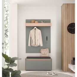 Home Affaire Garderoben-Set &raquo;GIRON/CiTY, moderne Garderobe, Komplettset mit viel Stauraum&laquo; Komplett-Set, 2 Stk. tlg. gr&uuml;n Holzwerkstoff B/H/T: 100cmcm