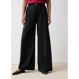 bonprix L&auml;ssige Bundfaltenhose aus weichem Woll-Anteil, schwarz, Gr.38, moderne weite Bundfaltenhose aus weichem Woll-Anteil