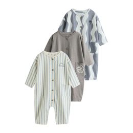 next Strampler Jungen Gr&ouml;&szlig;e 80 rauchblau / taupe / pastellgr&uuml;n / wei&szlig;