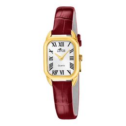 Lotus Damen Quarzuhr &raquo;2Gether&laquo; Armbanduhr, Damenuhr, Lederarmband, Ideal auch als Geschenk, analog rot Einheitsgr&ouml;&szlig;e